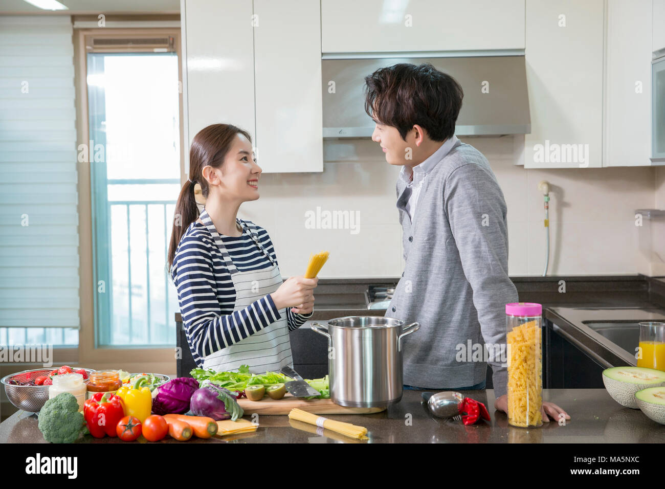 Conceptable photo of new married couple daily life. 177 Stock Photo - Alamy