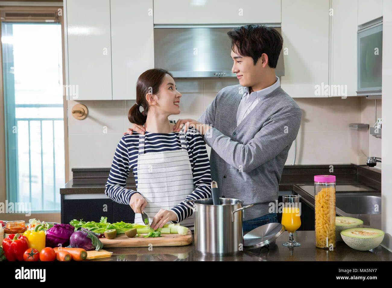 Conceptable photo of new married couple daily life. 170 Stock Photo - Alamy