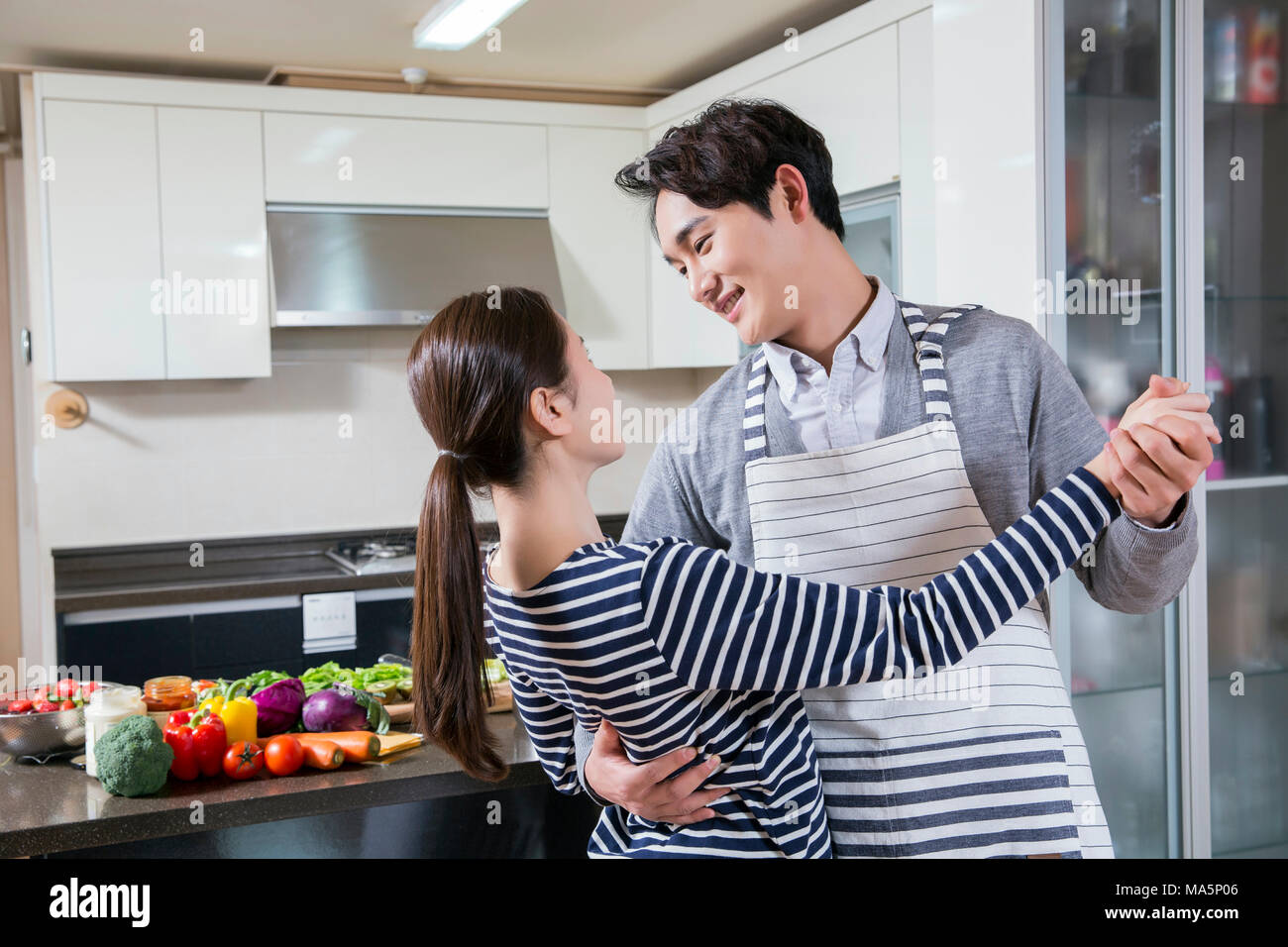 Conceptable photo of new married couple daily life. 164 Stock Photo - Alamy
