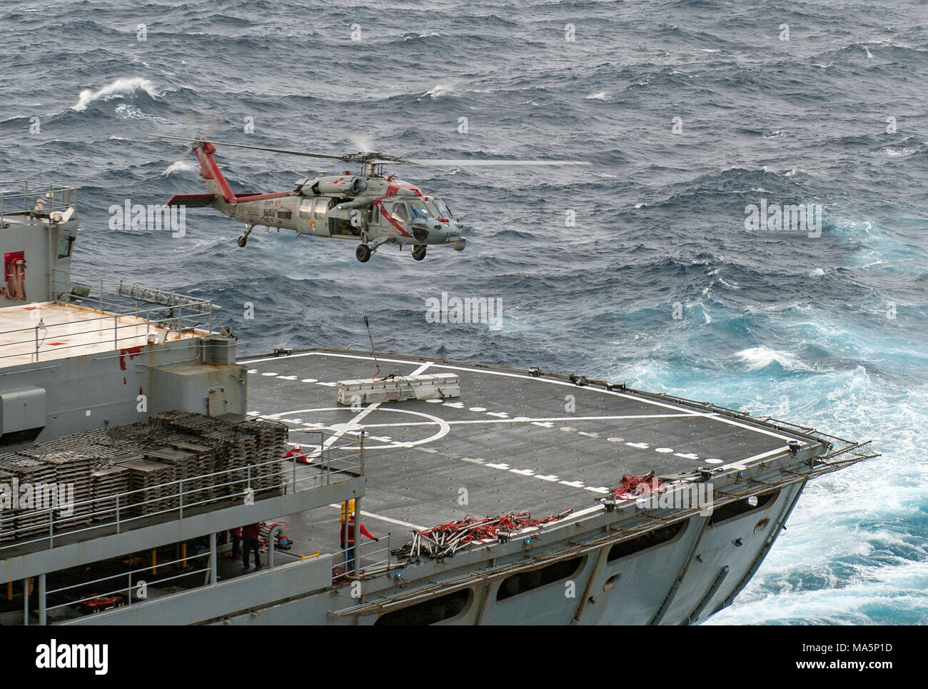 180327-N-JC445-0113 ATLANTIC OCEAN (March 27, 2018) An MH-60S Sea Hawk ...
