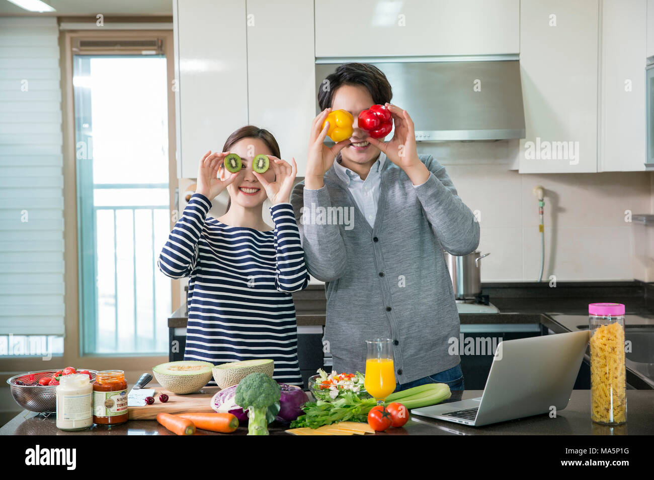 Conceptable photo of new married couple daily life. 156 Stock Photo - Alamy