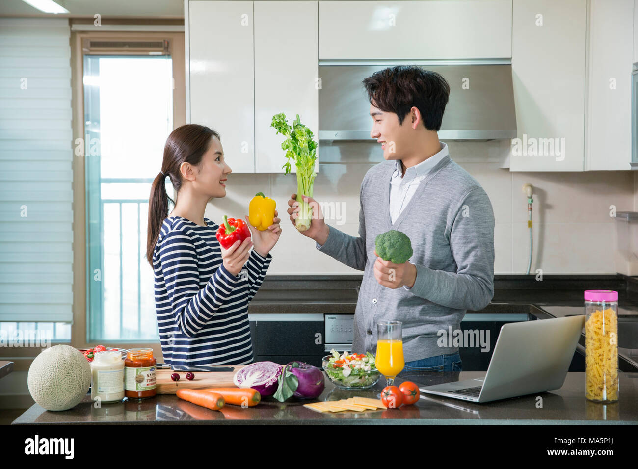 Conceptable photo of new married couple daily life. 155 Stock Photo - Alamy