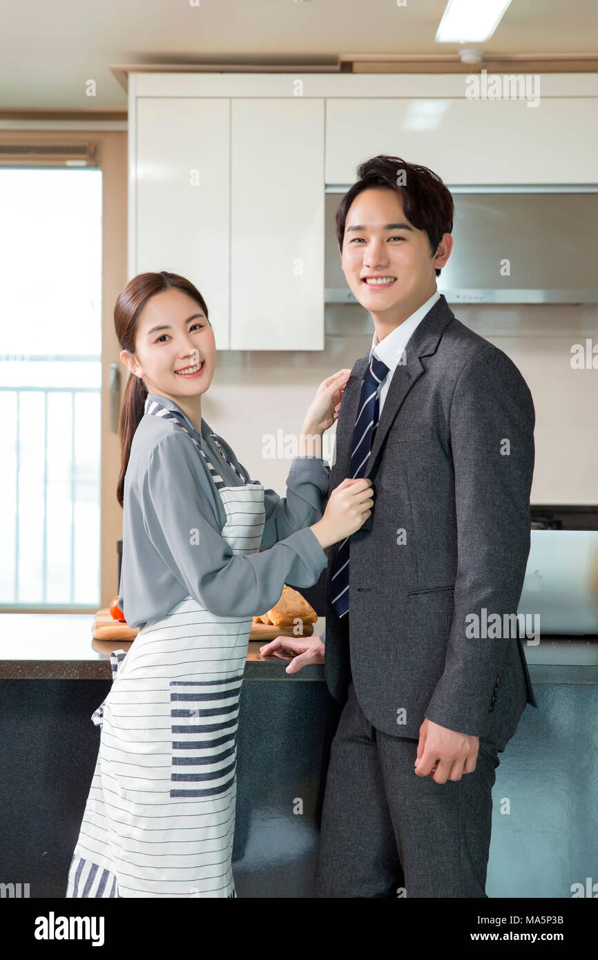 Conceptable photo of new married couple daily life. 144 Stock Photo - Alamy