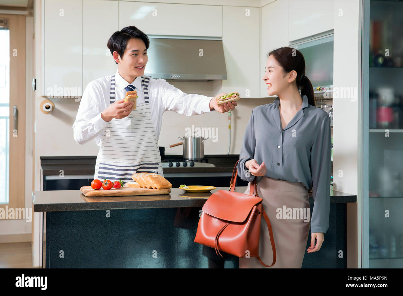 Conceptable photo of new married couple daily life. 130 Stock Photo - Alamy