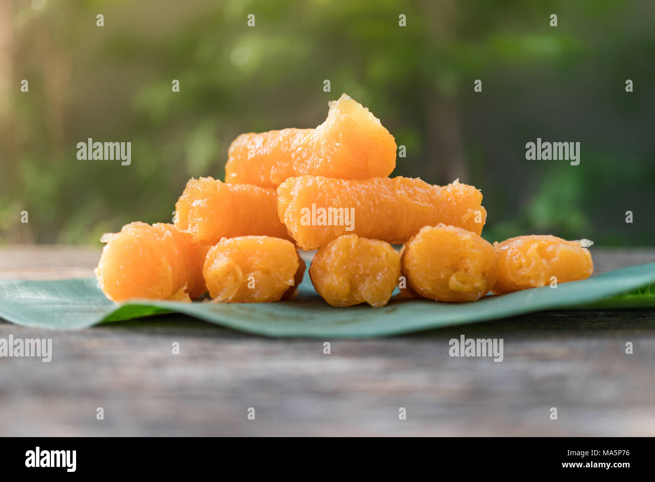 Thai dessert foi thong golden egg yolks threads hi-res stock ...