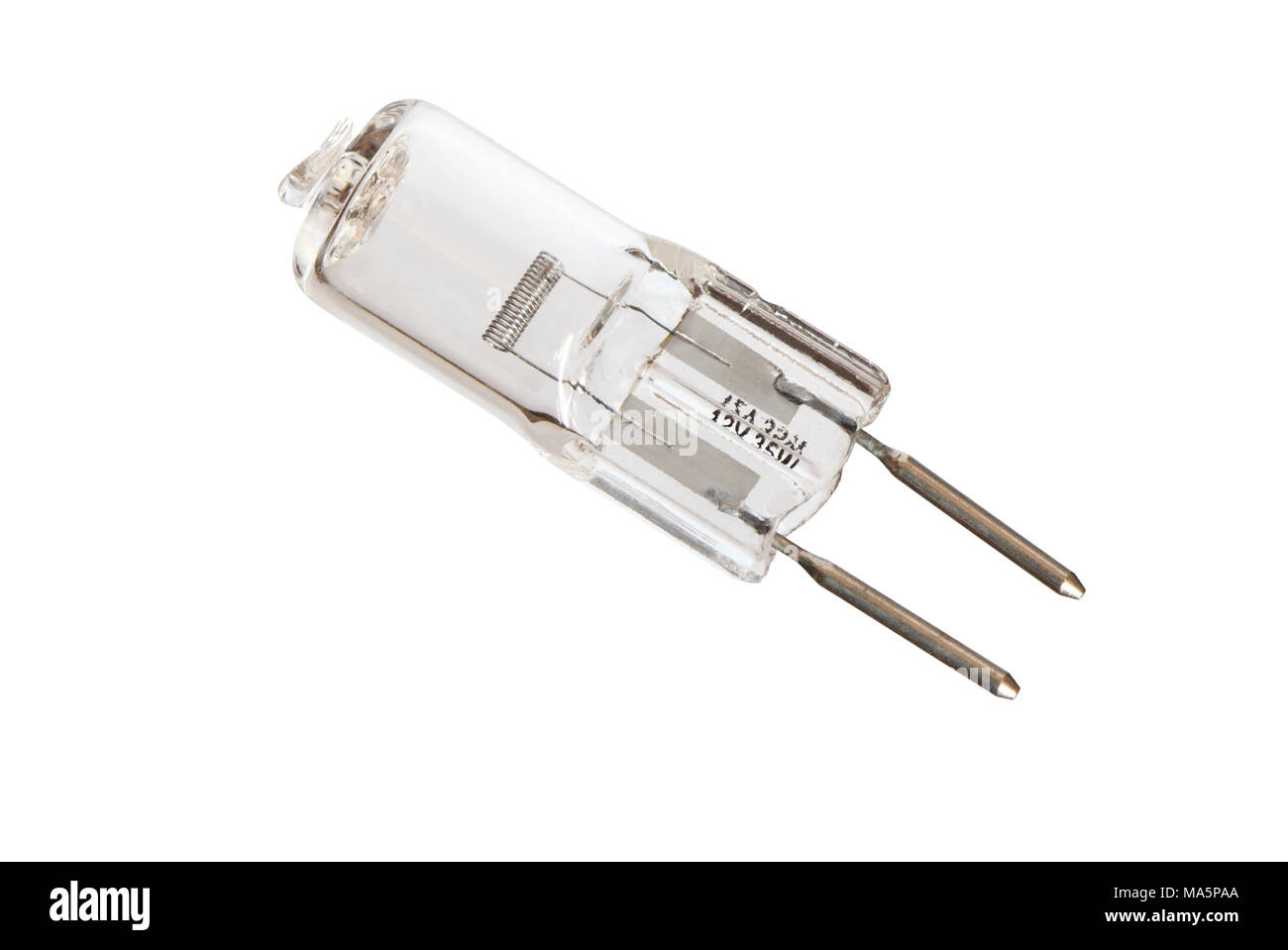 Modern small halogen light bulb isolated on white with clipping path ...