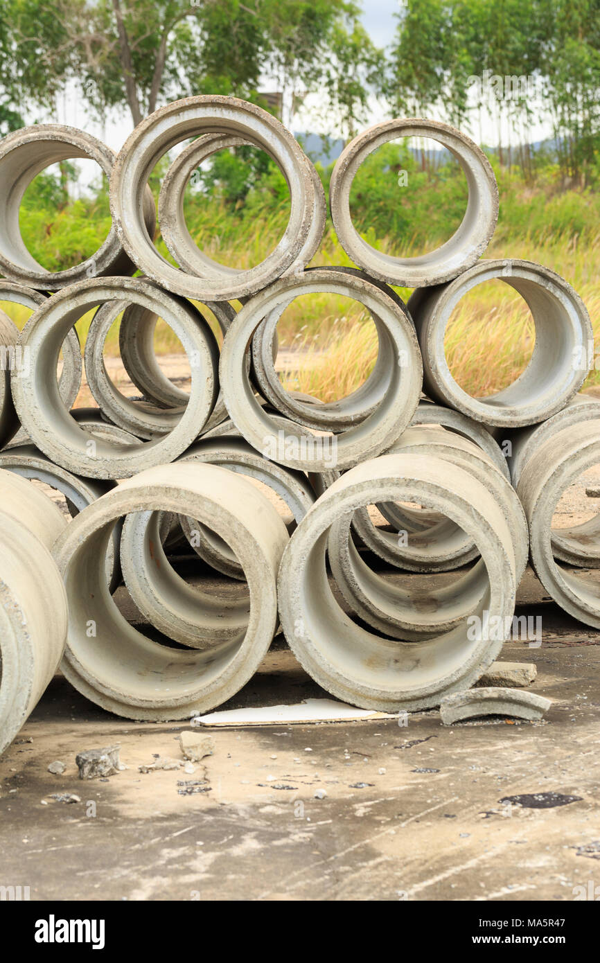 Drain channel with concrete pipes hi-res stock photography and images ...