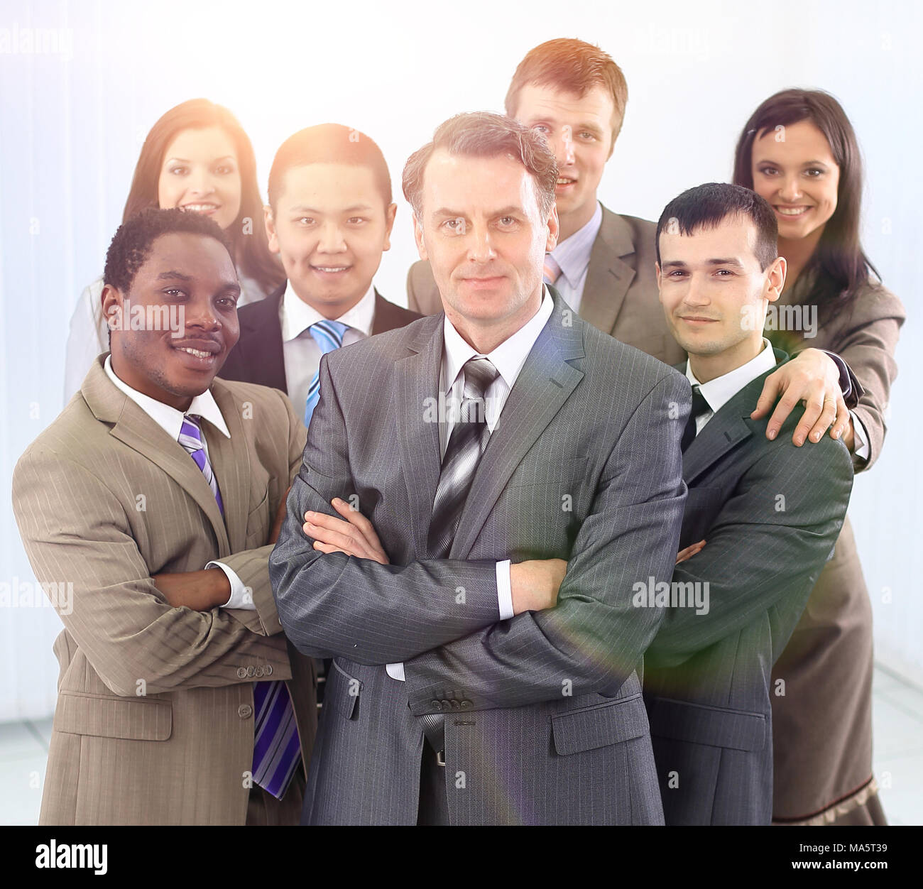 successful business team and its leader Stock Photo - Alamy