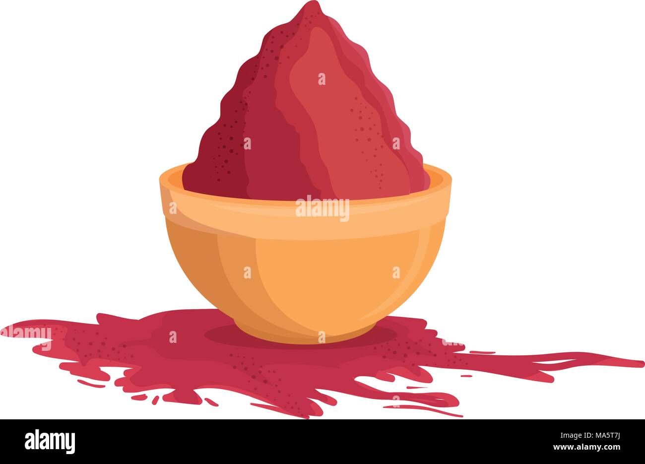 ceramic container with color powder holy celebration vector ...