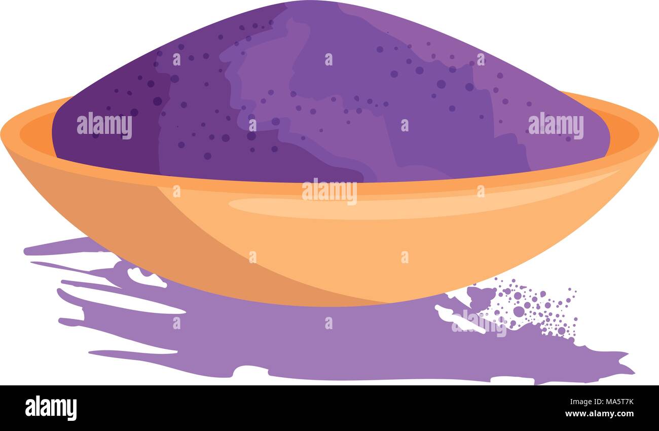 ceramic container with color powder holy celebration vector ...