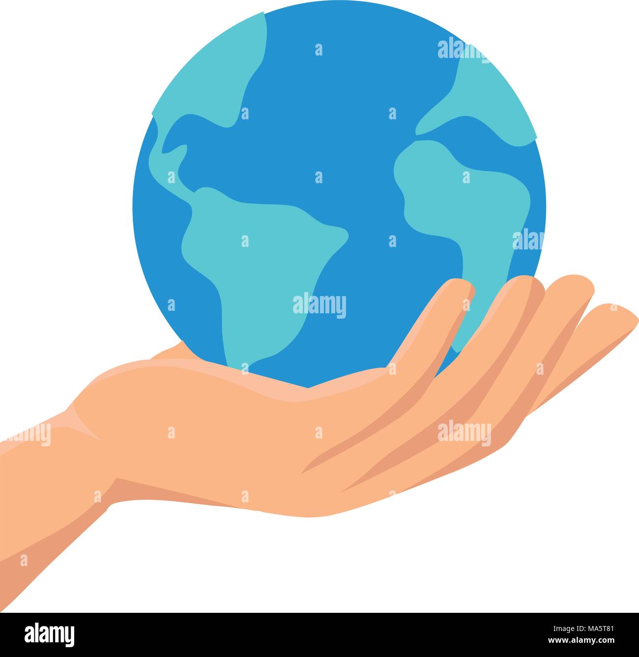 hand lifting the world vector illustration design Stock Vector Image ...