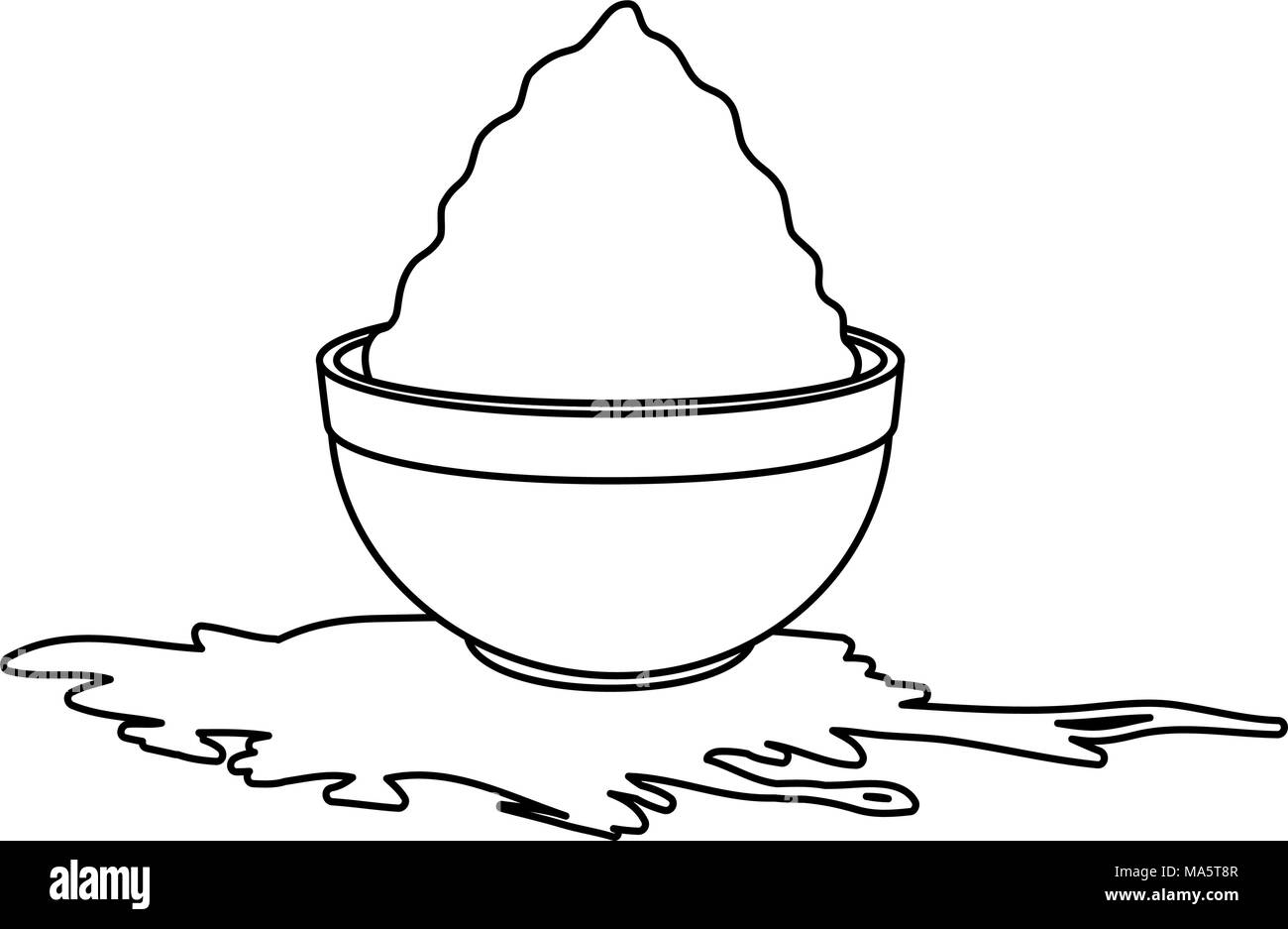 ceramic container with color powder holy celebration vector ...
