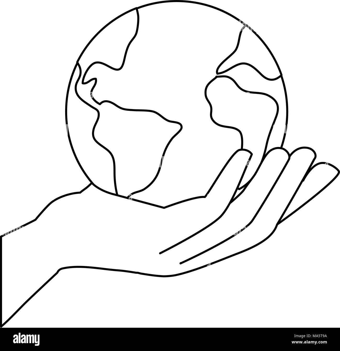 hand lifting the world vector illustration design Stock Vector Image ...