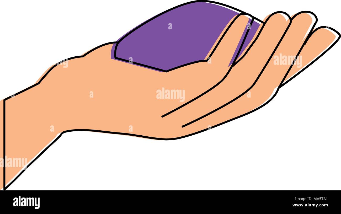 hand with powder holy celebration vector illustration design Stock ...