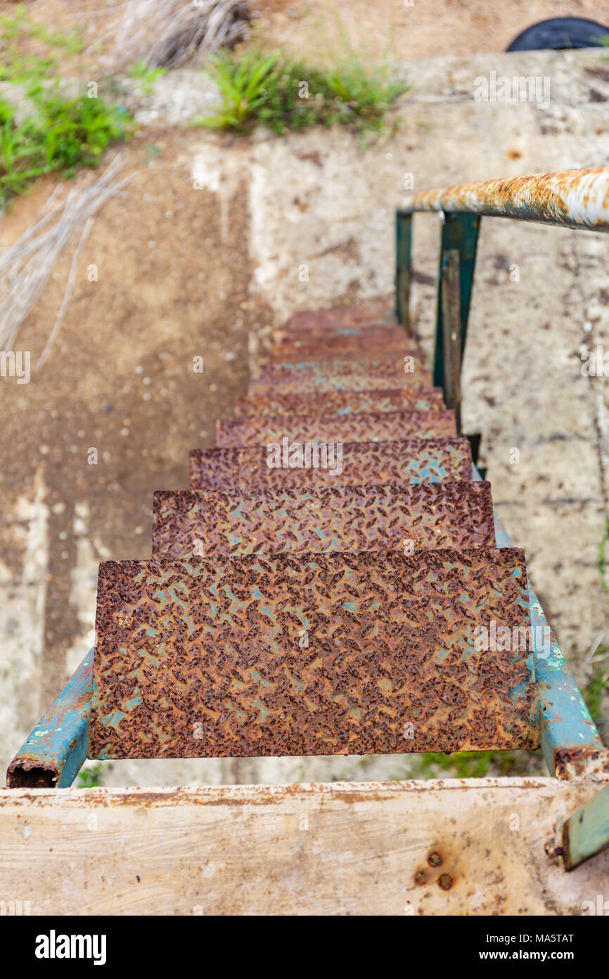 Spiral metal stairs rusty old hi-res stock photography and images - Alamy