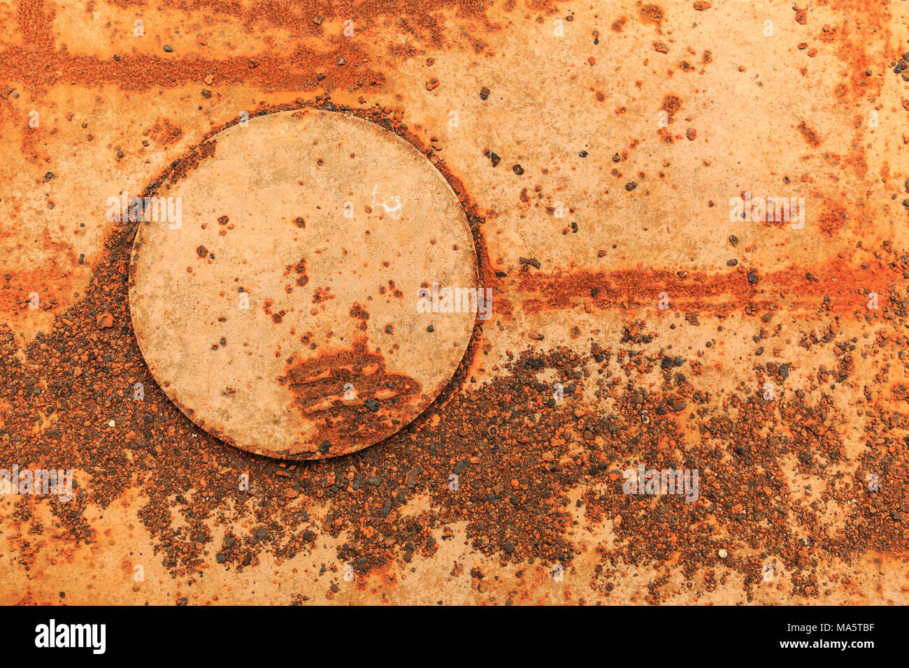 Rust on the steel floor and circle shape Stock Photo - Alamy