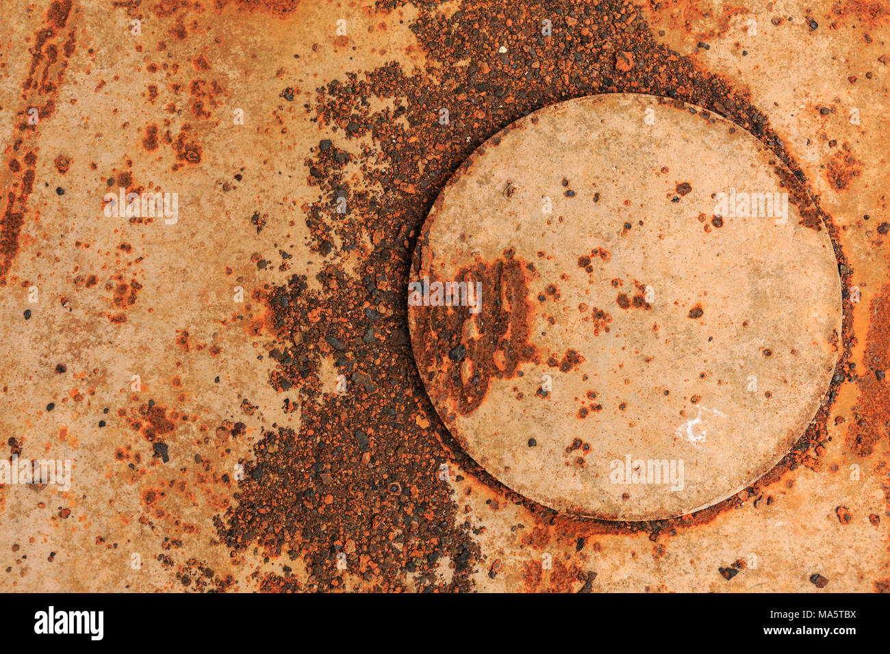 Rust on the steel floor and circle shape Stock Photo - Alamy