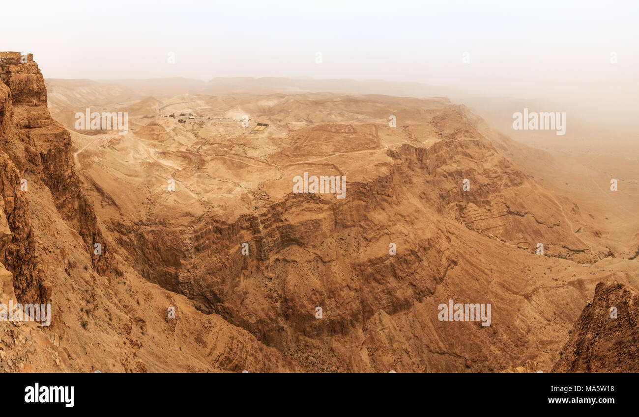 The ancient fort Masada, in the Southern District of Israel in the ...