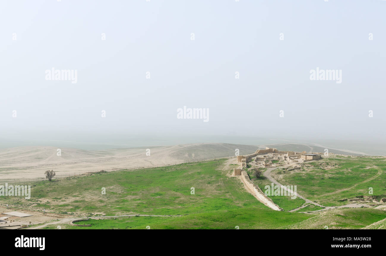 The ruins of Tel-Arad in the Northern Negev, Israel. A biblical ...