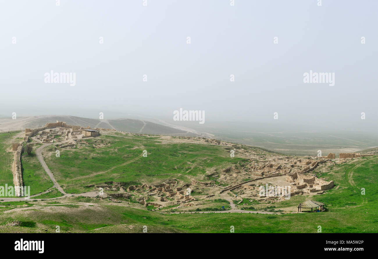 The ruins of Tel-Arad in the Northern Negev, Israel. A biblical ...