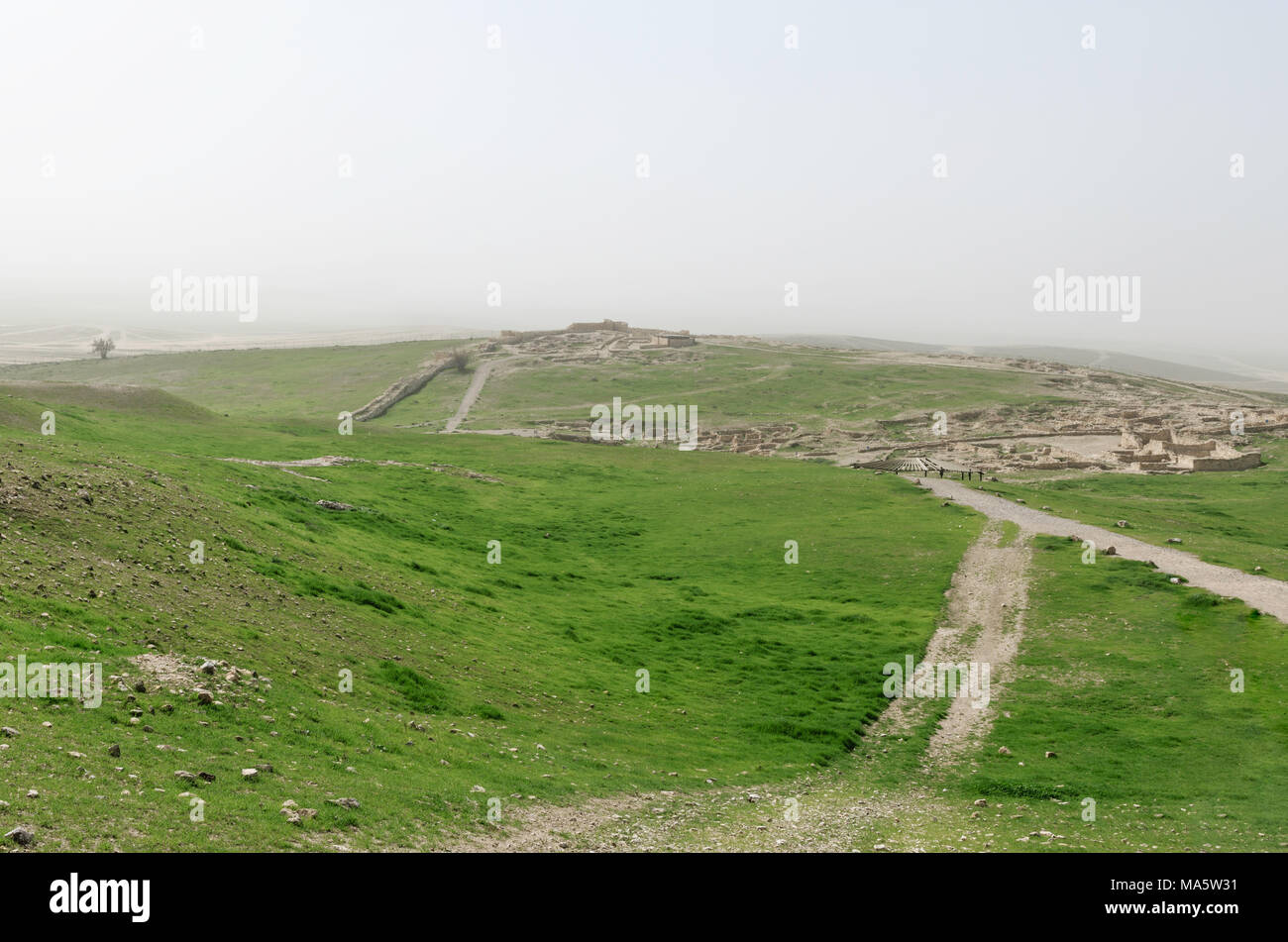 The ruins of Tel-Arad in the Northern Negev, Israel. A biblical ...