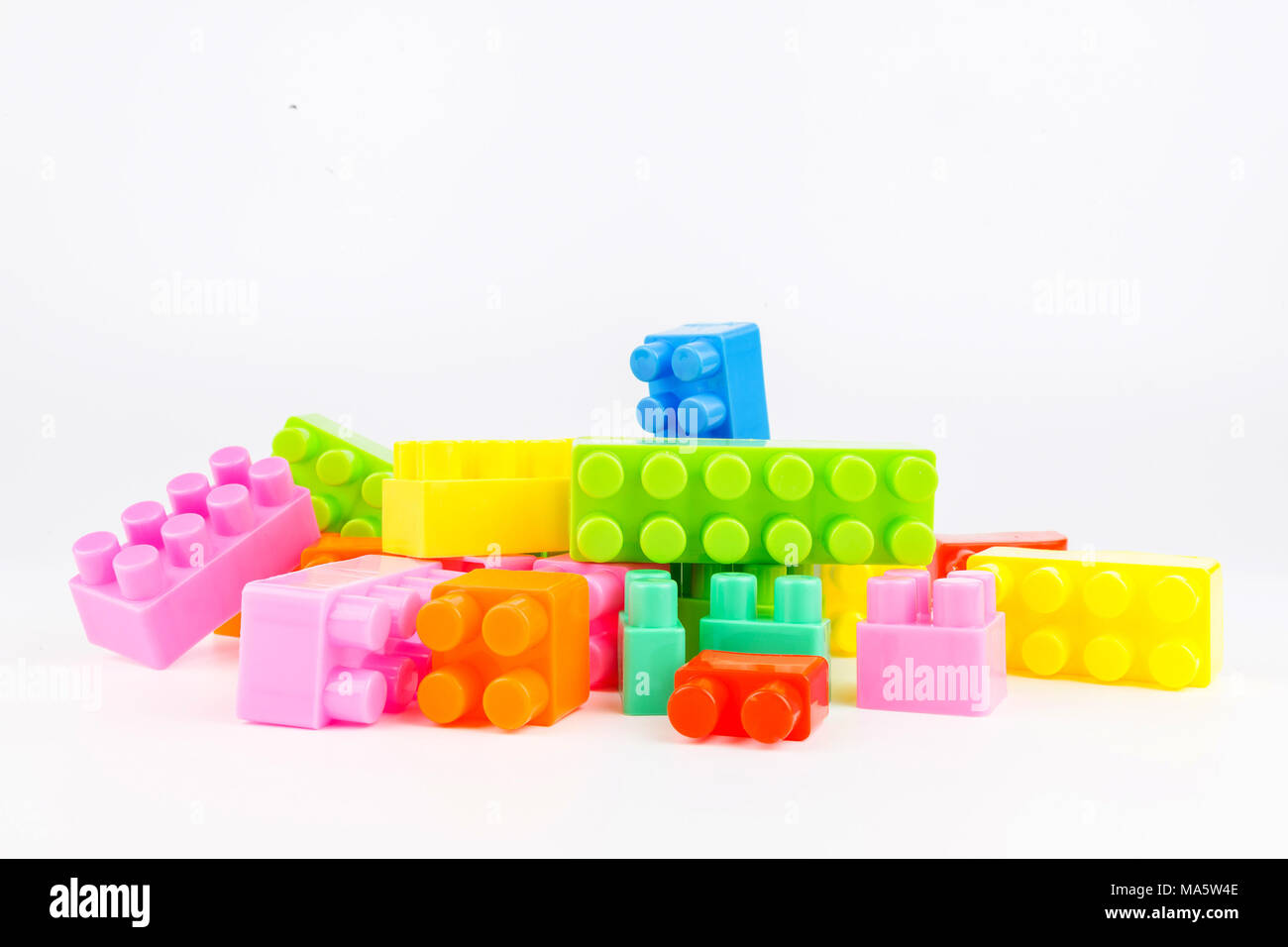 Kids toys on white background Stock Photo - Alamy