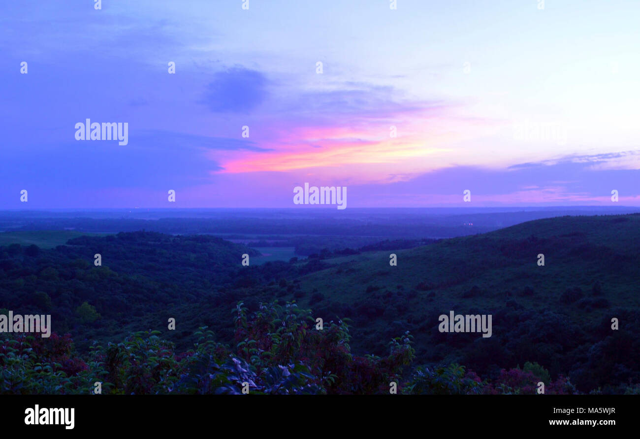 Sunset at Konza Prairie, Kansas Stock Photo - Alamy