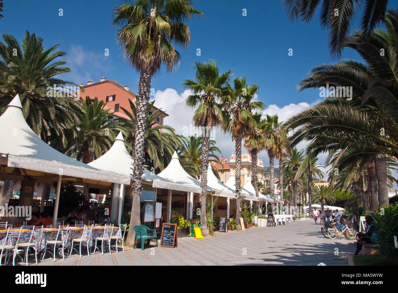 The town and the beach of Finale Ligure near Savona Stock Photo - Alamy