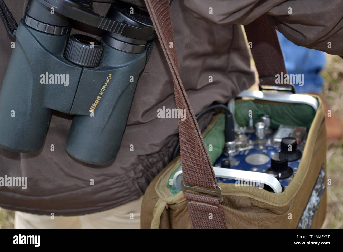 Tools of the trade. Radio telemetry for Whooping Cranes Stock Photo - Alamy