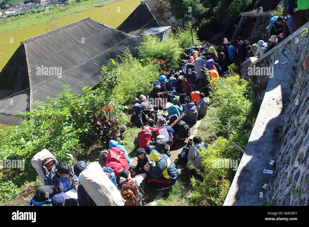 Climbers heading to Mount Semeru climbing in Bromo Tengger Semeru ...