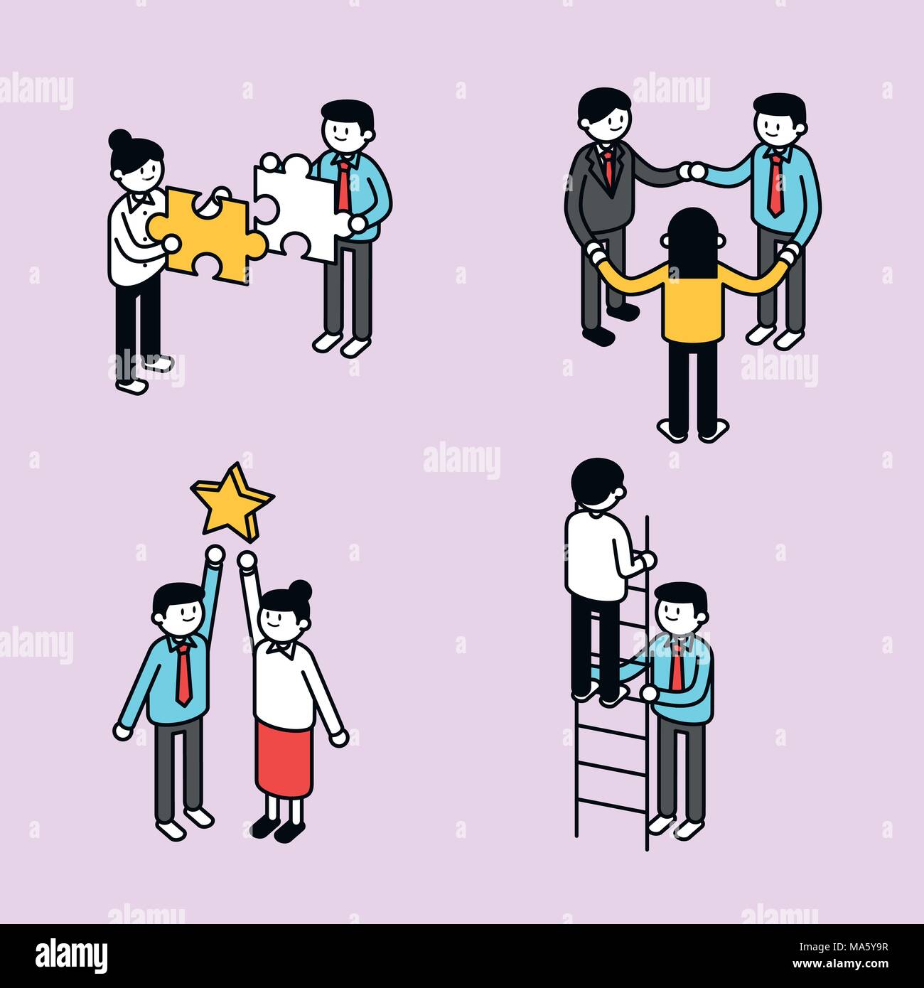 Group of flat mates Stock Vector Images - Alamy