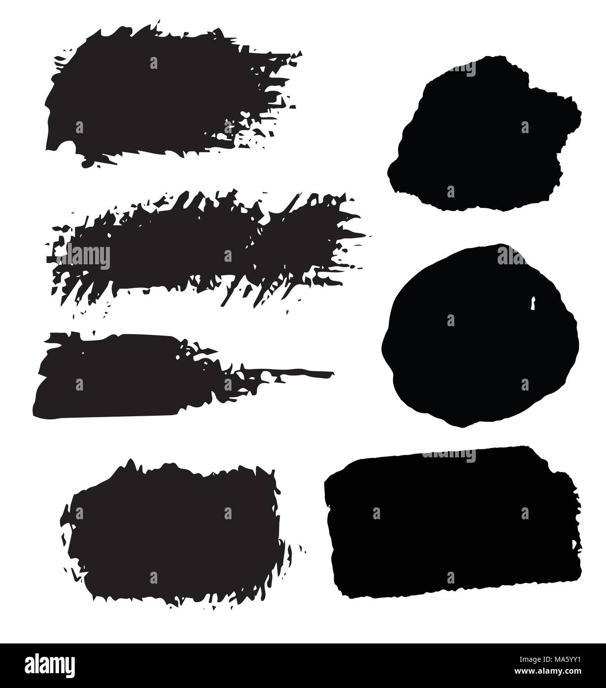 Ink splatter set black Stock Vector Images - Alamy
