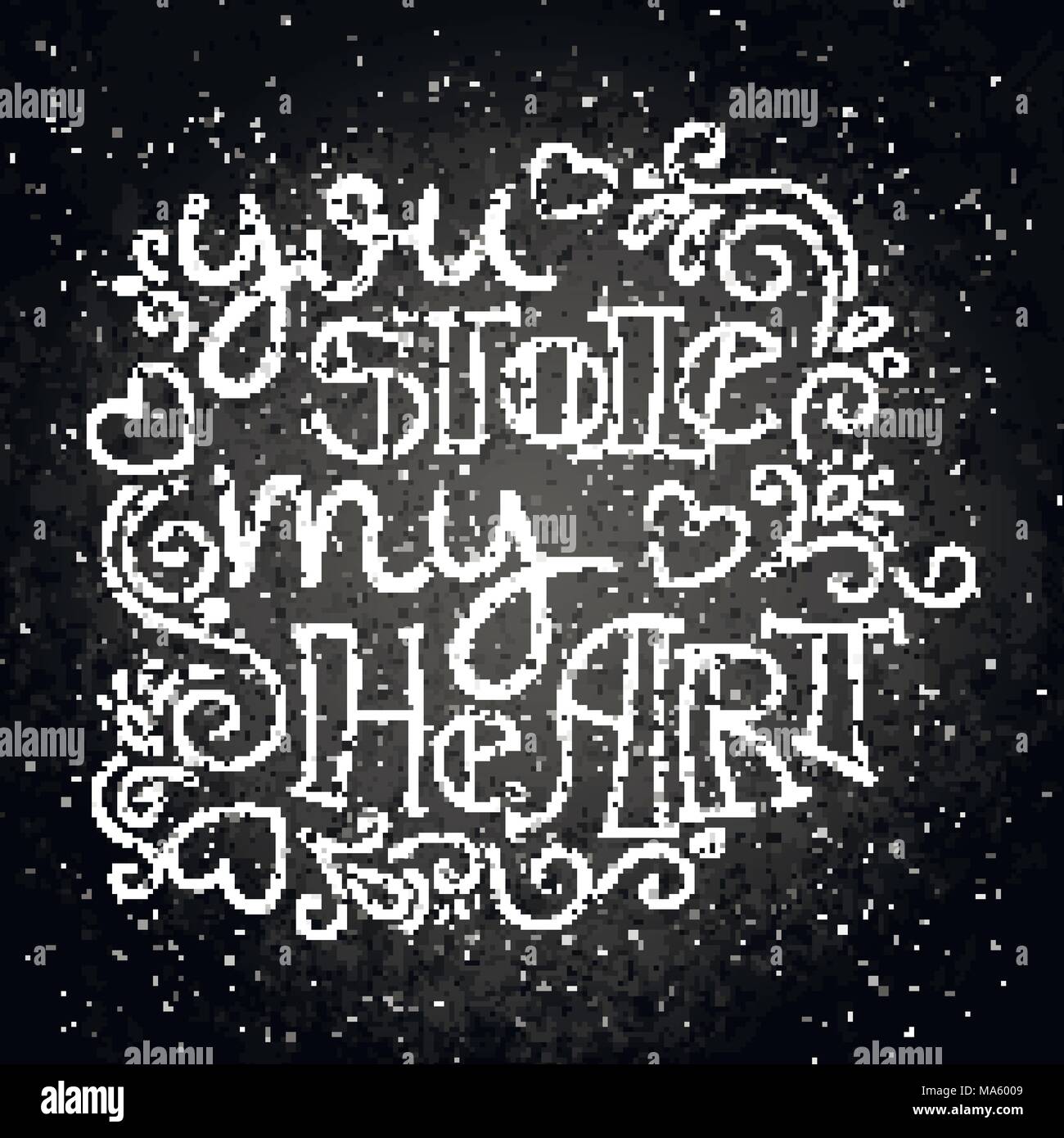 You stole my heart. Hand drawn modern image with hand-lettering and ...