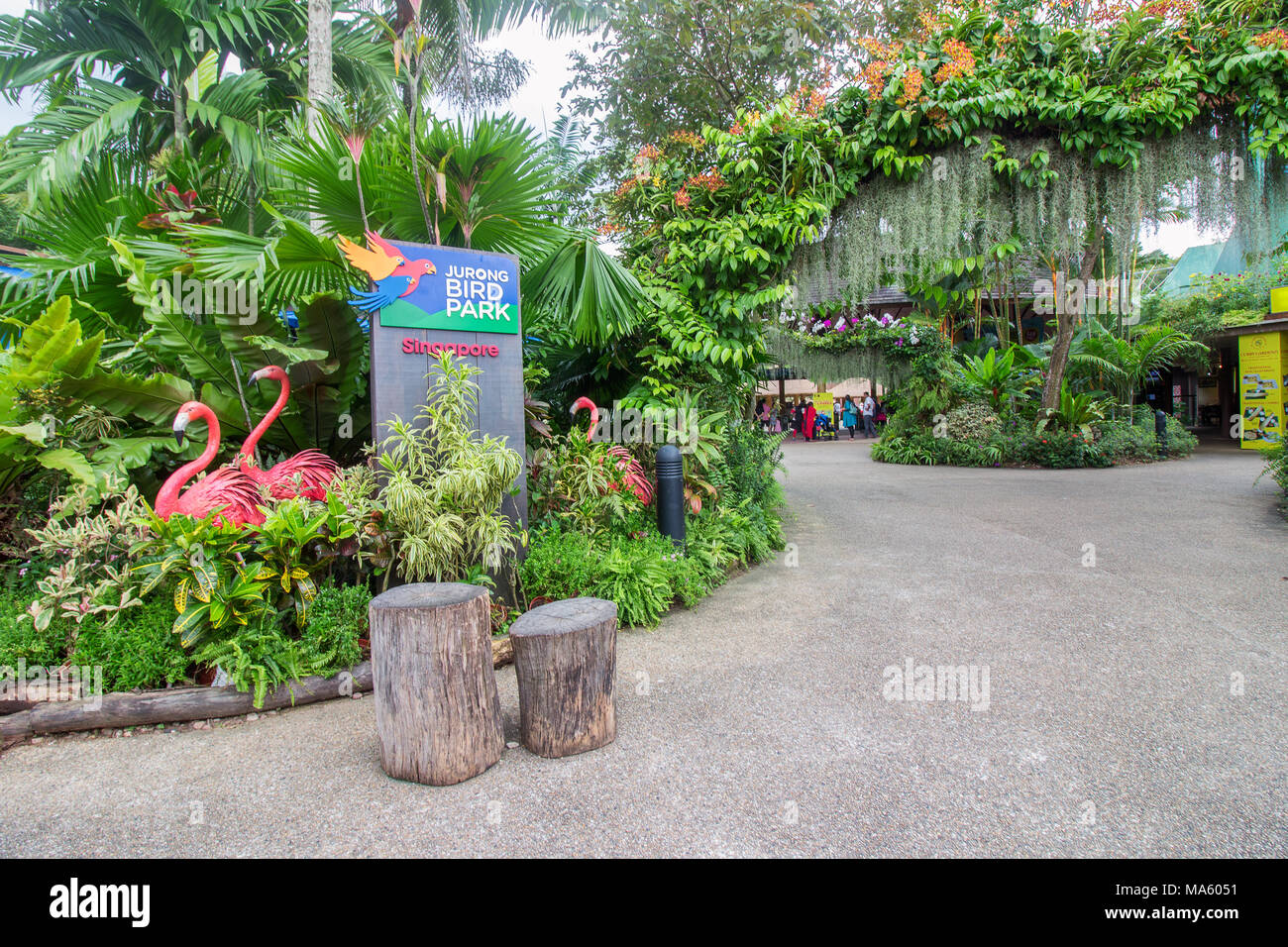 The entrance area of Jurong Bird Park, a popular aviary and tourist ...
