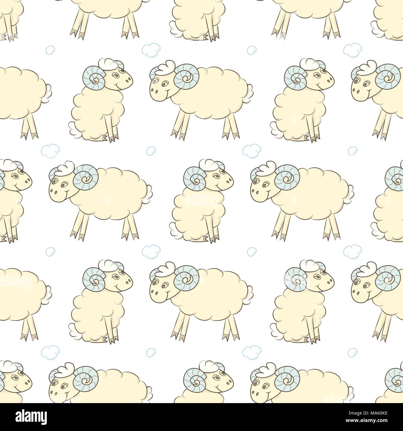 Seamless pattern background with cute sheep Stock Vector Image & Art ...