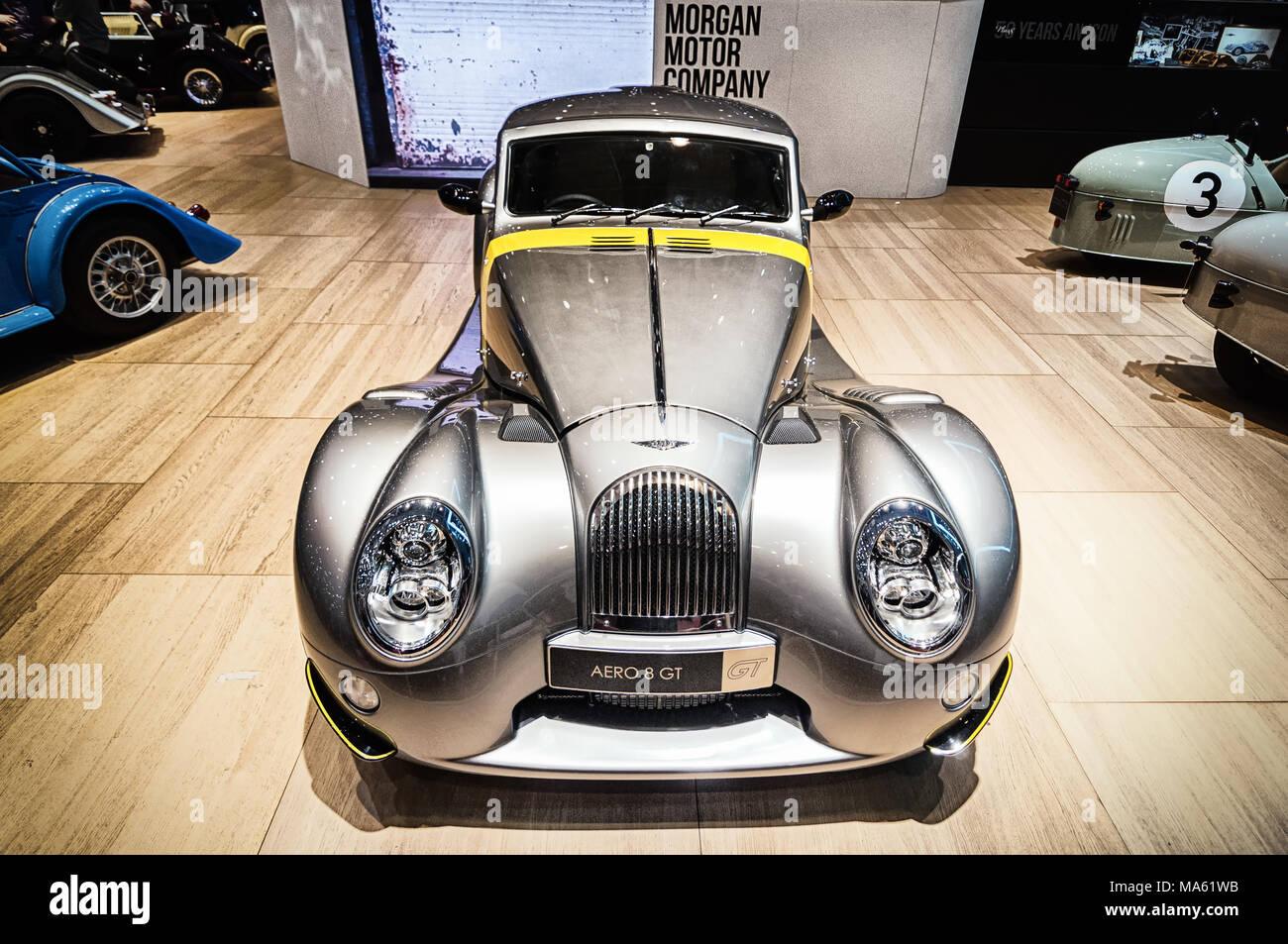 GENEVA, SWITZERLAND - MARCH 17, 2018: MORGAN AERO 8 GT Superfast sports ...