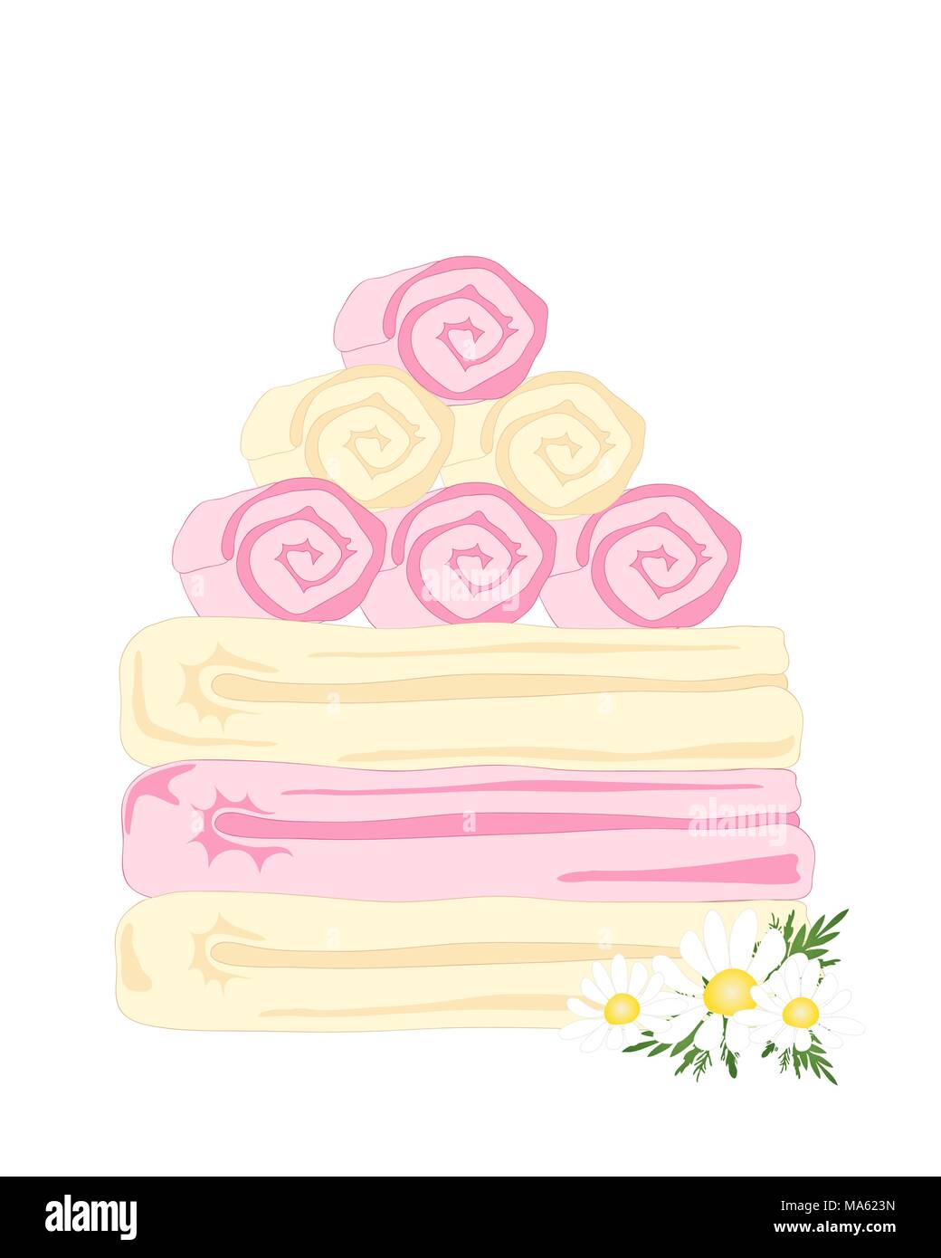 a vector illustration in eps 10 format of a pile of pink and cream ...