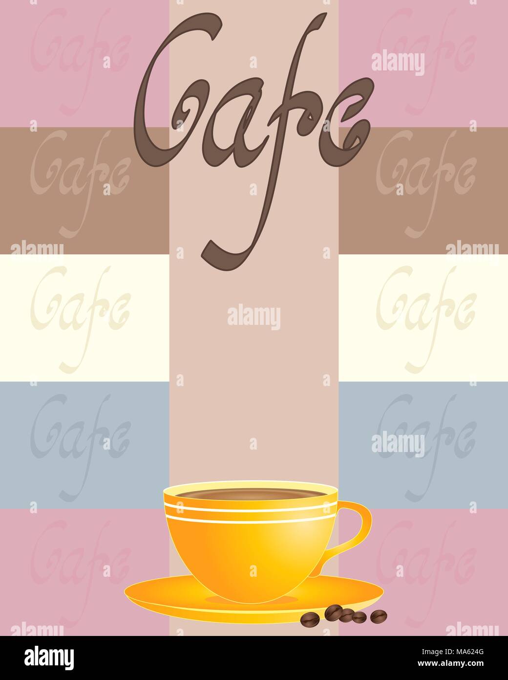 a vector illustration in eps 10 format of a vintage cafe advert with ...