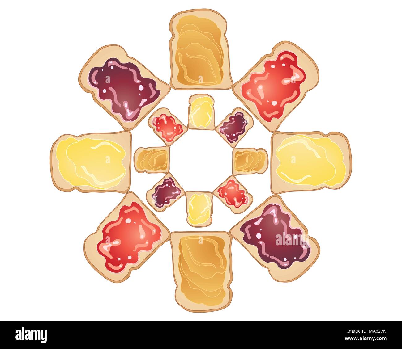 a vector illustration in eps 10 format of delicious fresh toast with ...