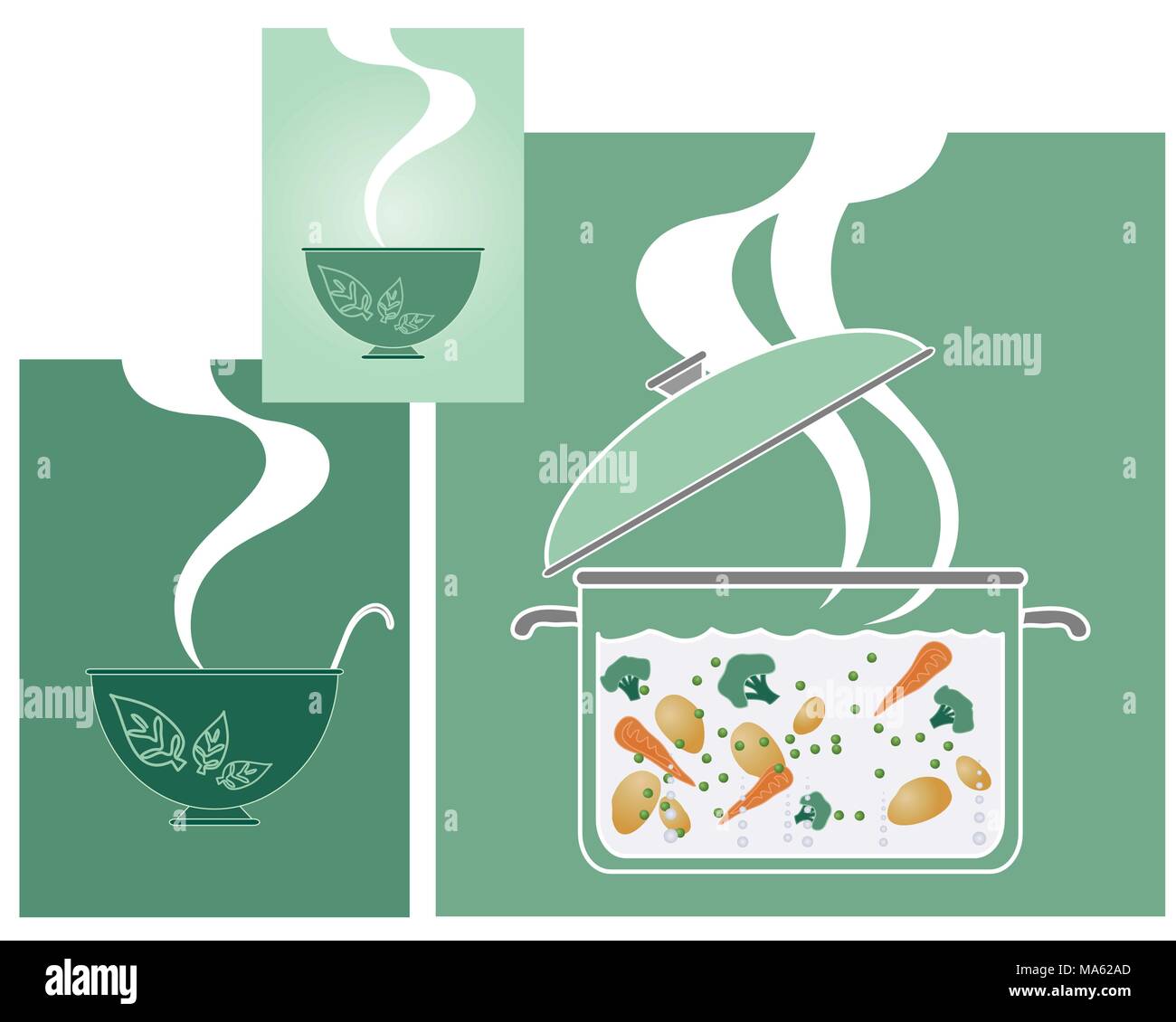 Mixed vegetables in pot Stock Vector Images - Alamy