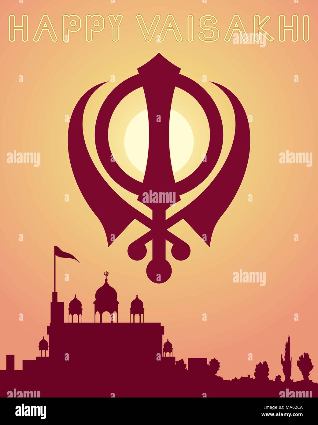 Gurdwara silhouette Stock Vector Images - Alamy