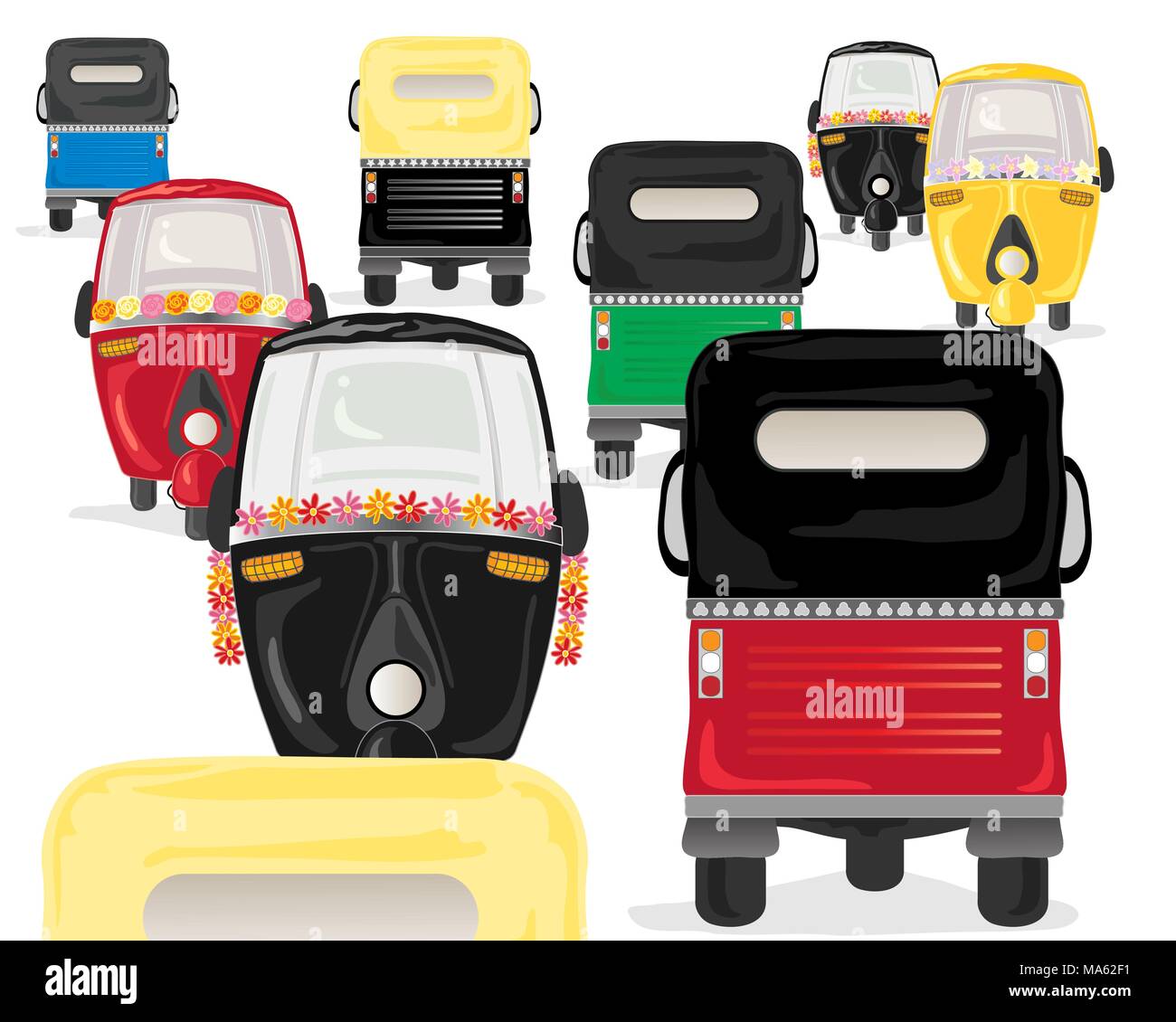 Back of a tuk tuk Stock Vector Images - Alamy