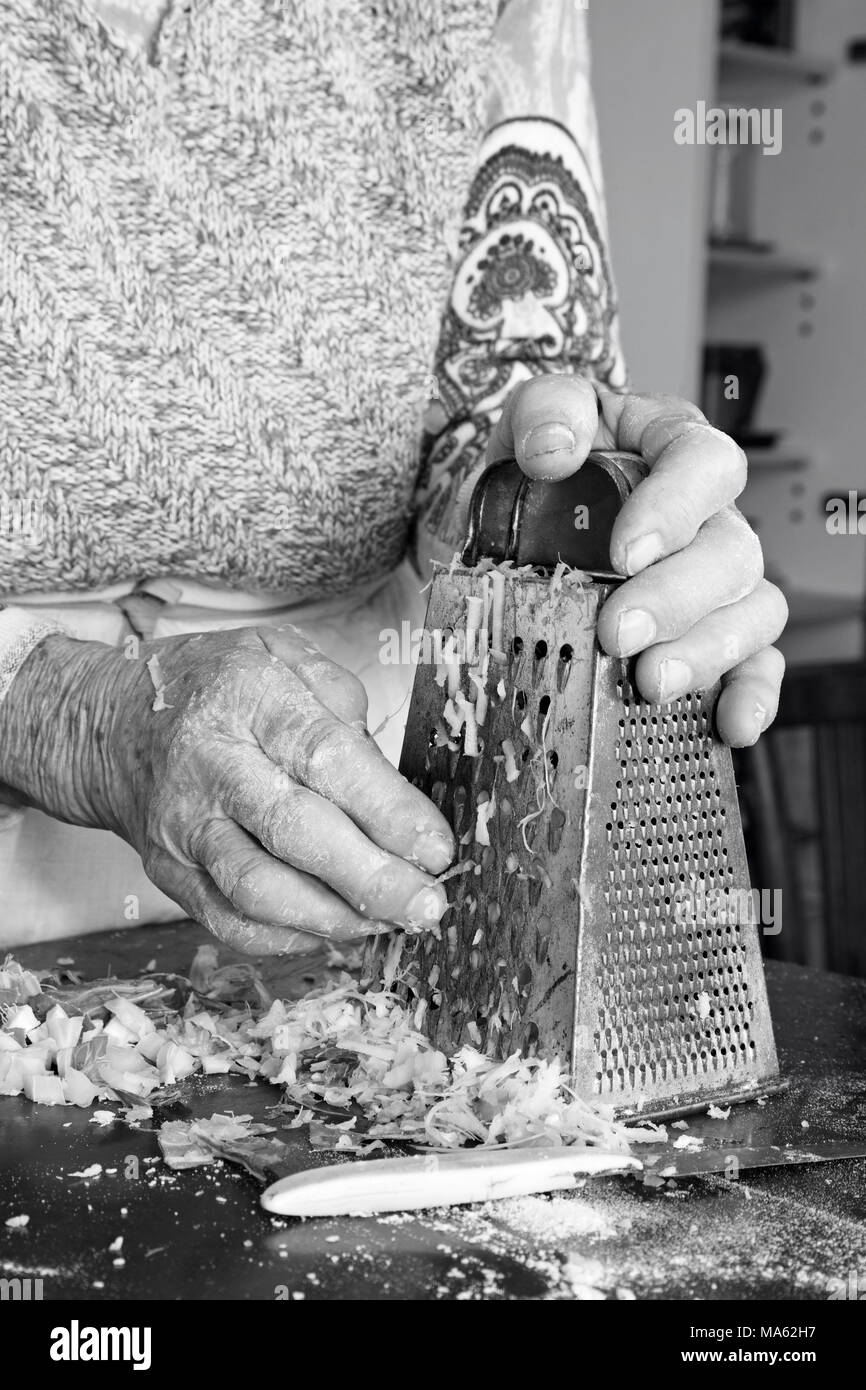 The hands of grandmother at cooking Stock Photo - Alamy