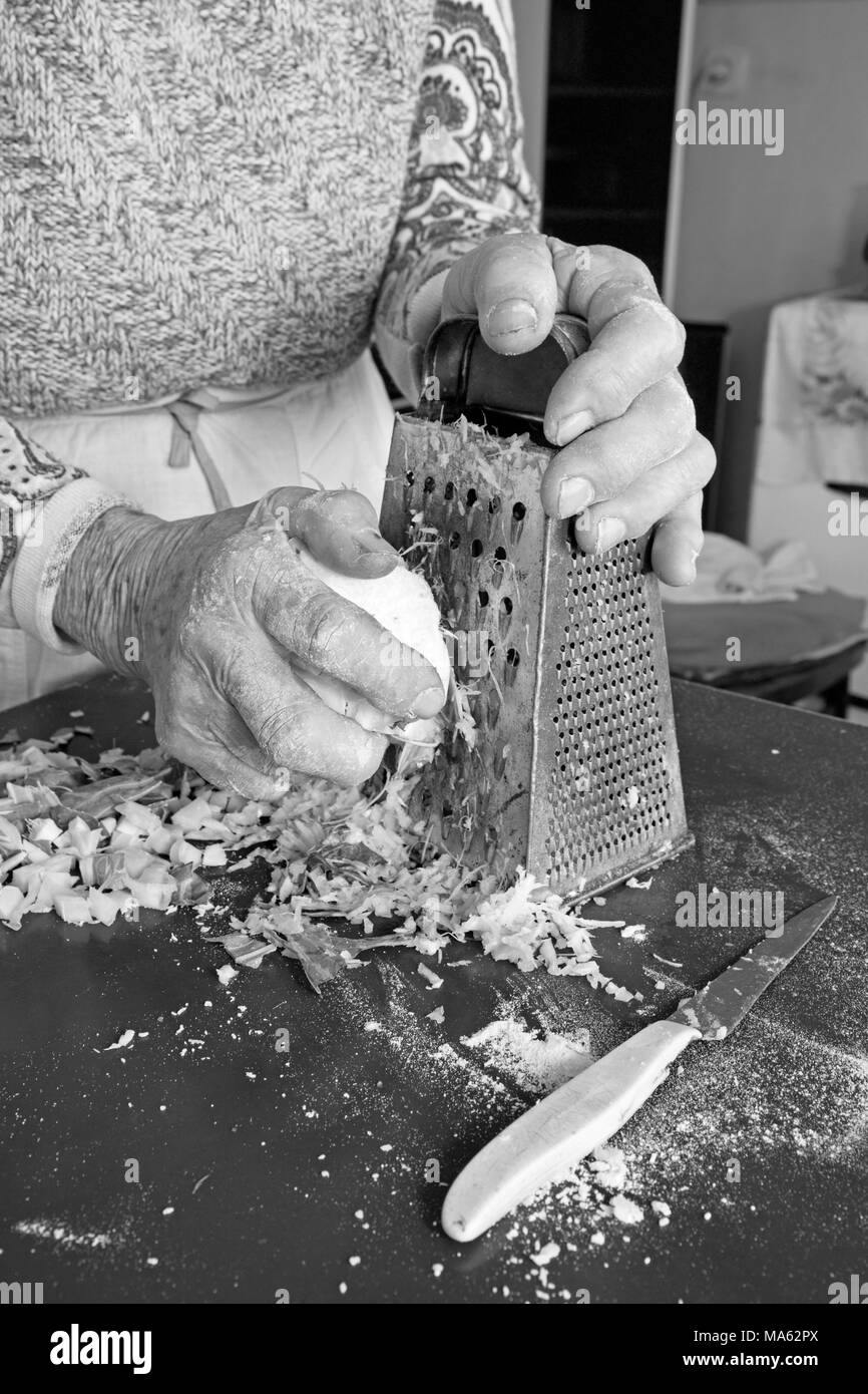 The hands of grandmother at cooking Stock Photo - Alamy