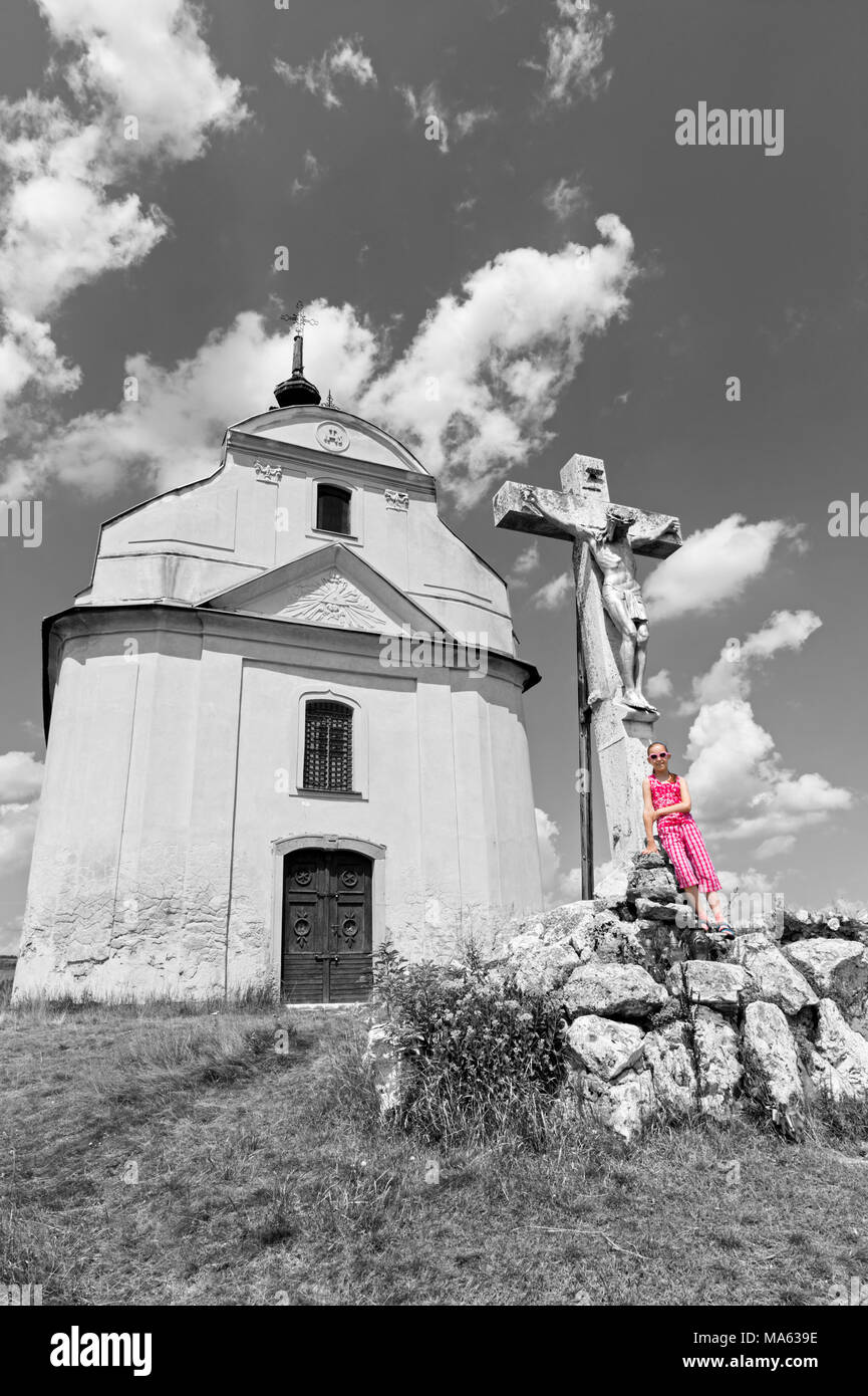 Slovakia - The Holy cross baroque chapel on the hill Siva brada in Spis ...