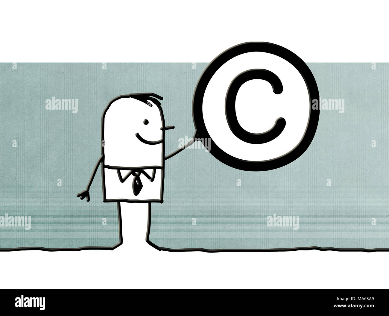 Cartoon man with Copyright symbol Stock Photo - Alamy