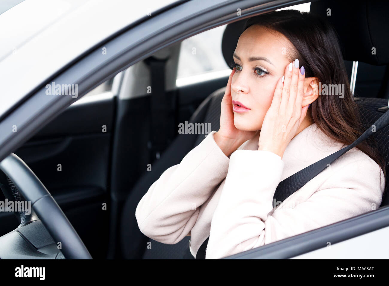 Car crash driver crying hi-res stock photography and images - Alamy