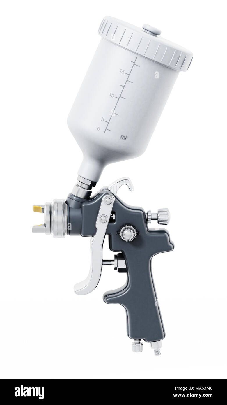 Professional paint gun isolated on white background. 3D illustration ...
