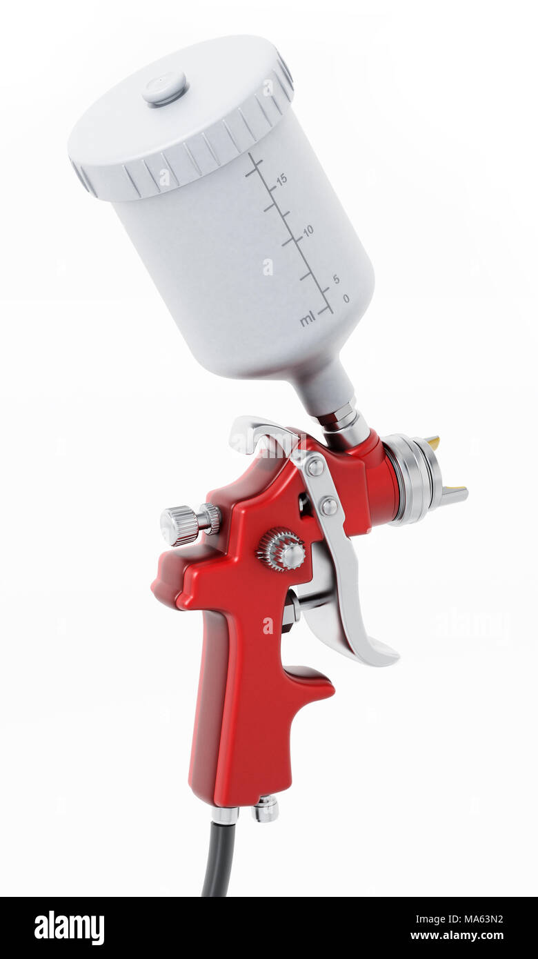 Professional paint gun isolated on white background. 3D illustration ...