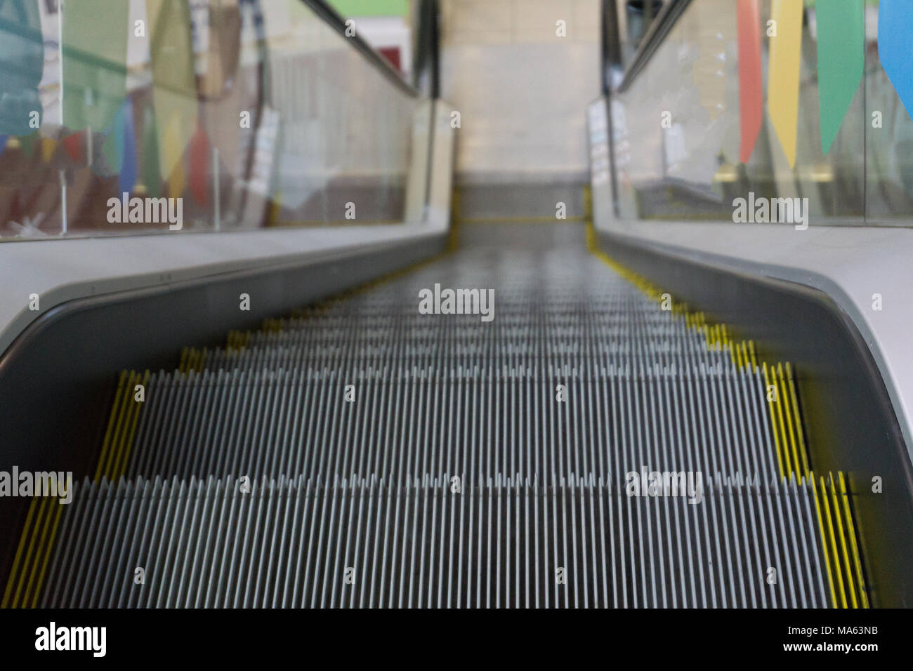 Escalator in metro. Moving up staircase. escalator. electric escalator ...